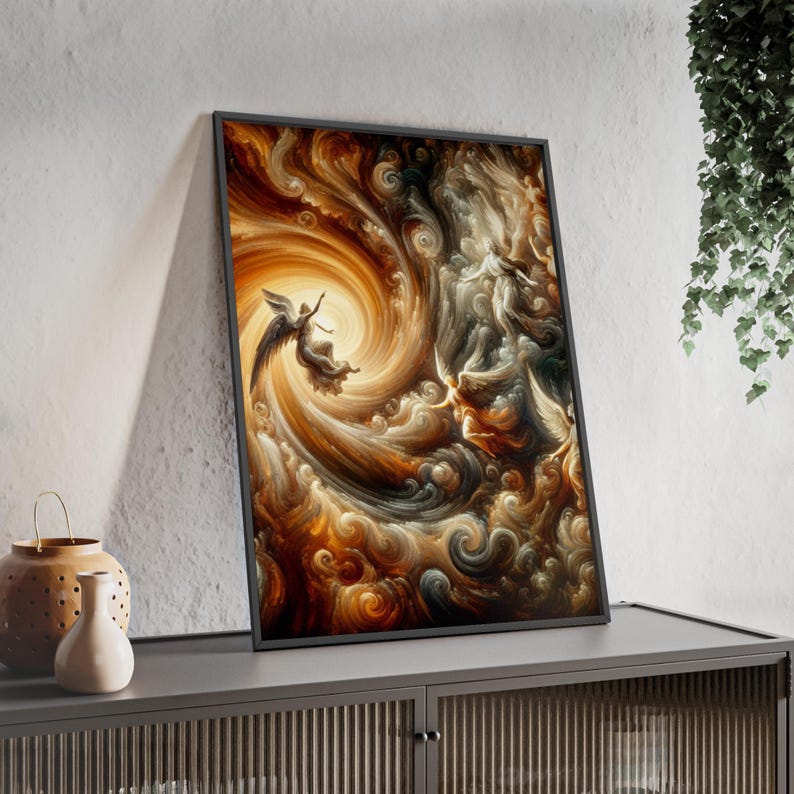 Angel Art Religious Posters, Fallen Angel Print, Spiritual Wall Decor ...