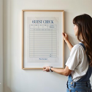 Guest Check Print | Bar Cart Art | Guest Check Wall Art | Coastal Decor ...