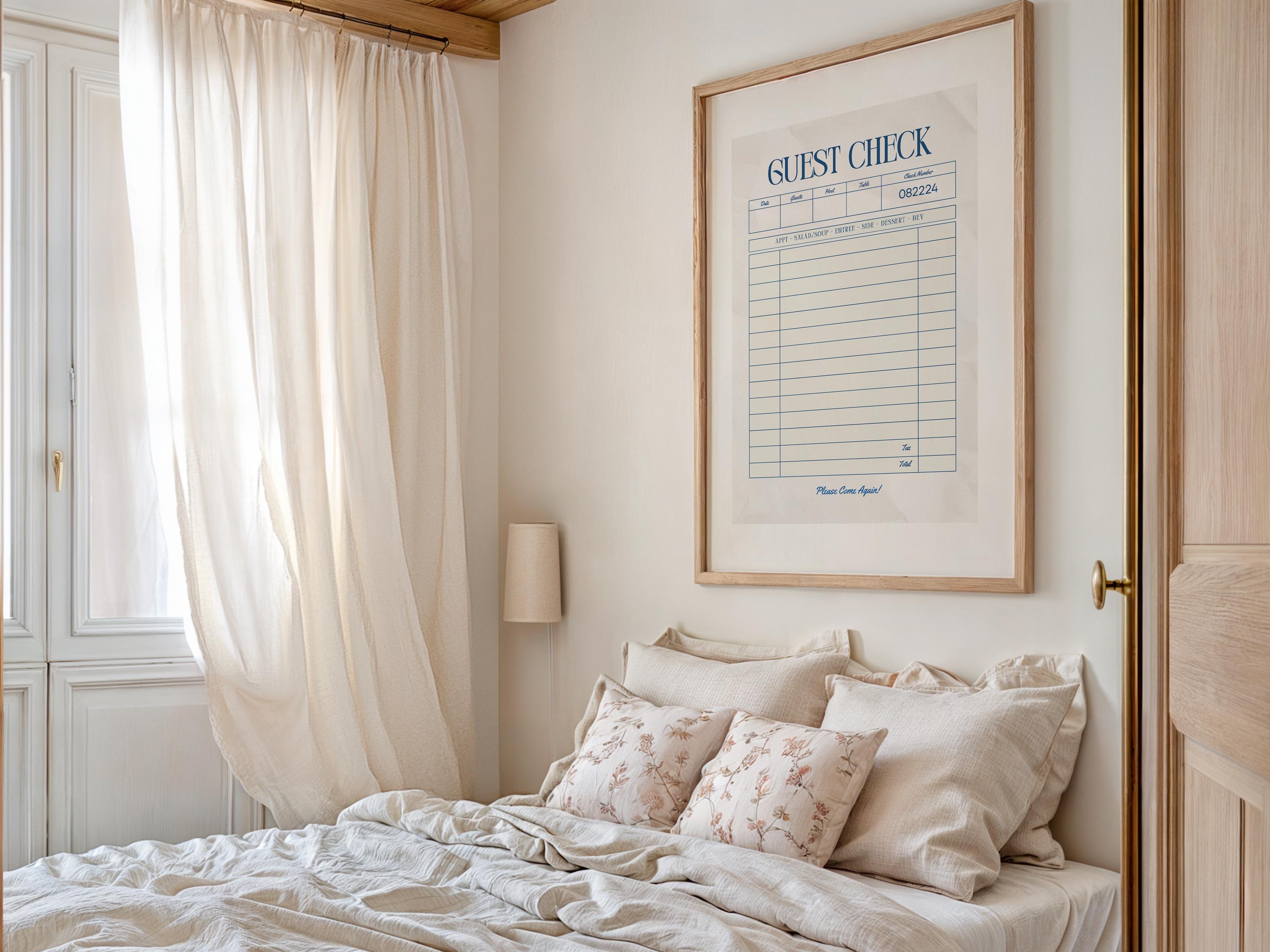 Guest Check Print | Bar Cart Art | Guest Check Wall Art | Coastal Decor ...