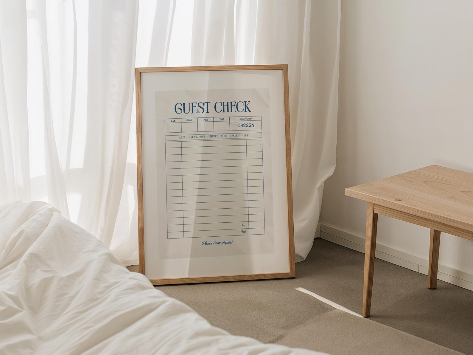 Guest Check Print | Bar Cart Art | Guest Check Wall Art | Coastal Decor ...