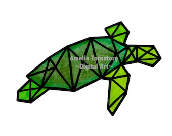 Geometric turtle | Etsy