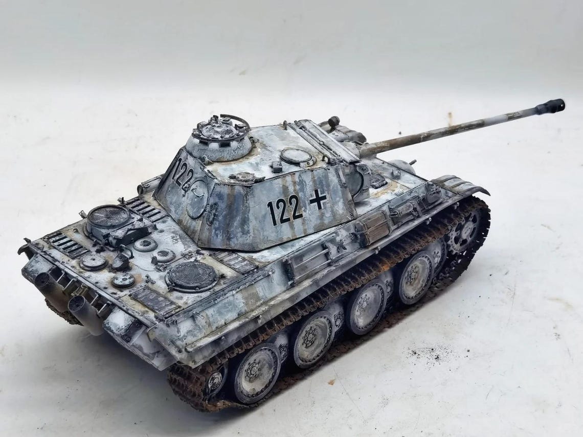 1:35 WWII German Panther G Tank Winter Camouflage Built Model ...