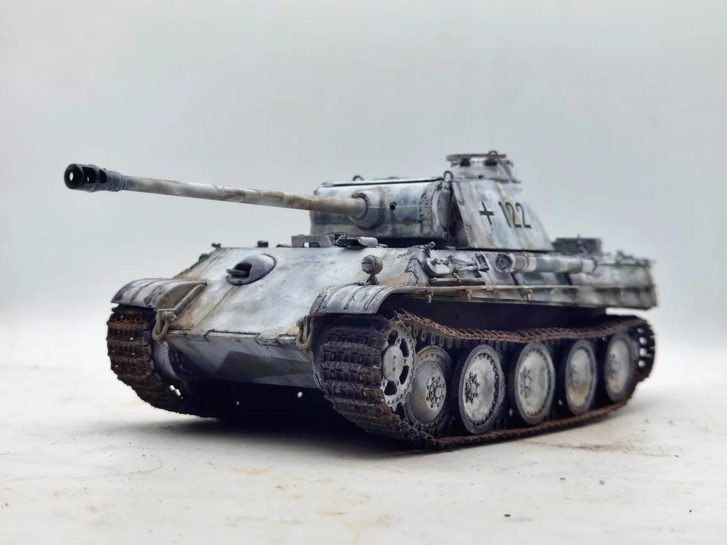 1:35 WWII German Panther G Tank Winter Camouflage Built Model ...