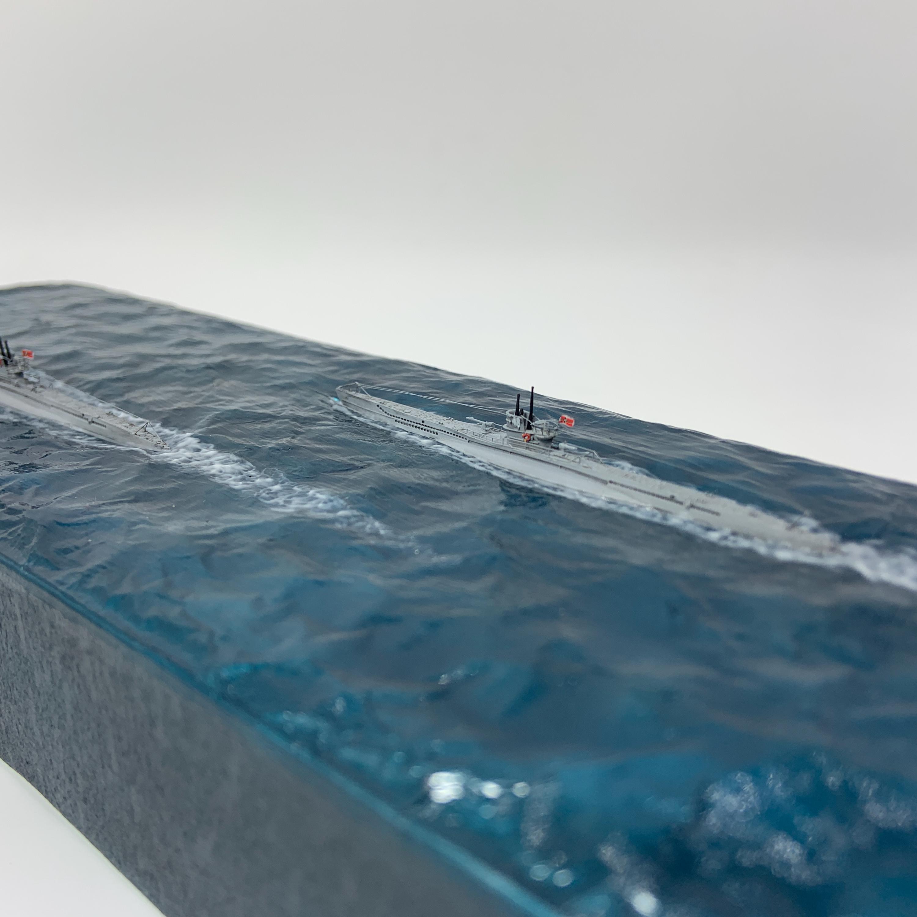 1:700 German U-boat Type VIIB Submarine With Water Diorama, U-47 WWII ...