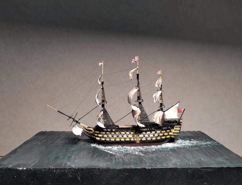 1:700 HMS Victory Diorama With Water Feature Base,firing Smoke Lighting ...