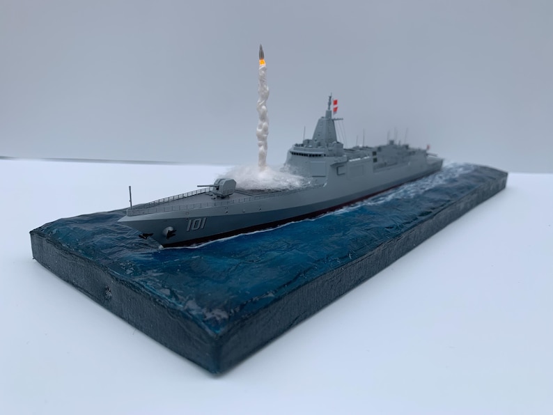 1:700 055 Destroye Model Replica With Ocean Base,missile Vertical ...