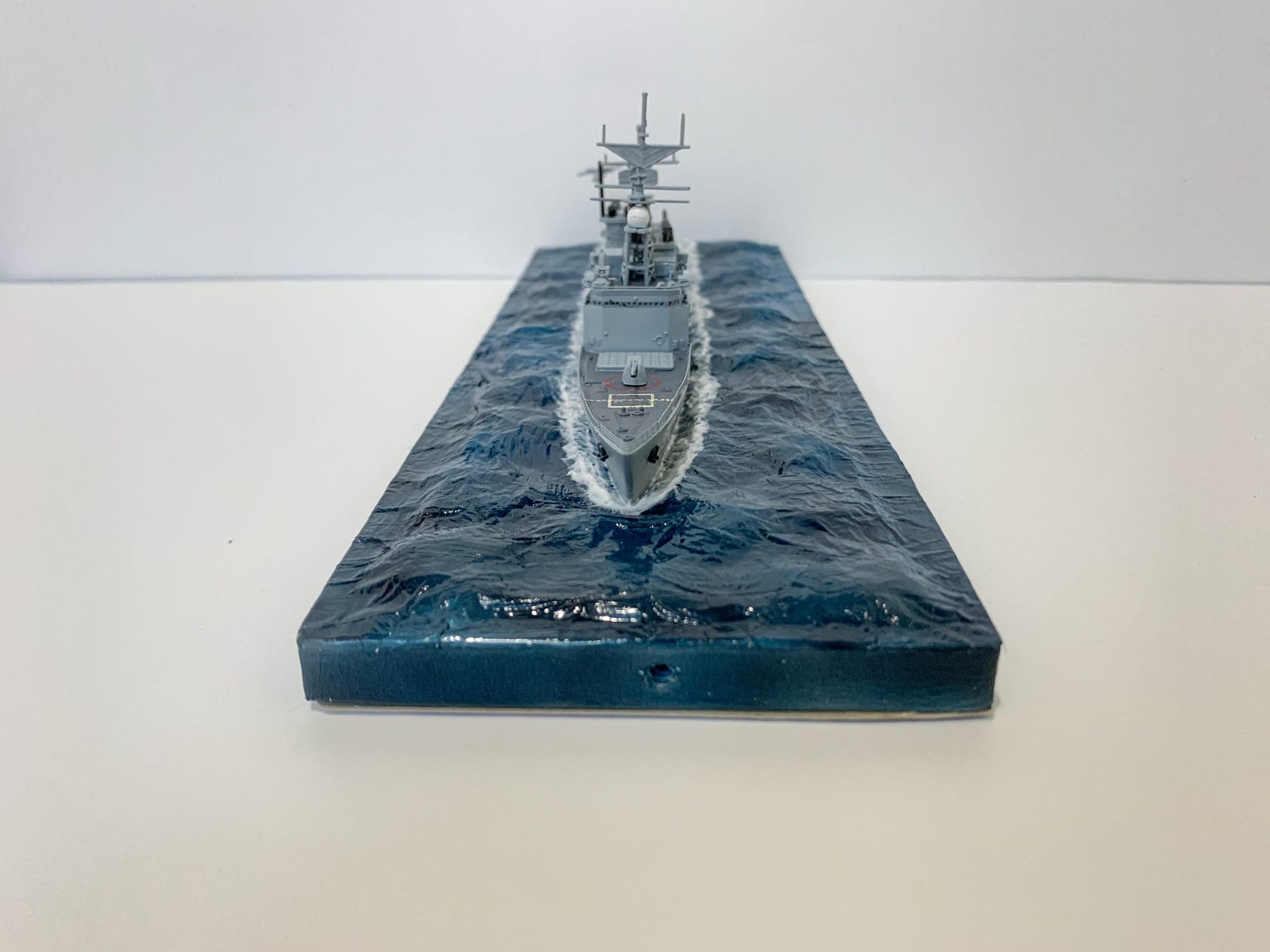 Handmade 1/700 Spruance-class Destroyer Model With Helicopter and Ocean ...