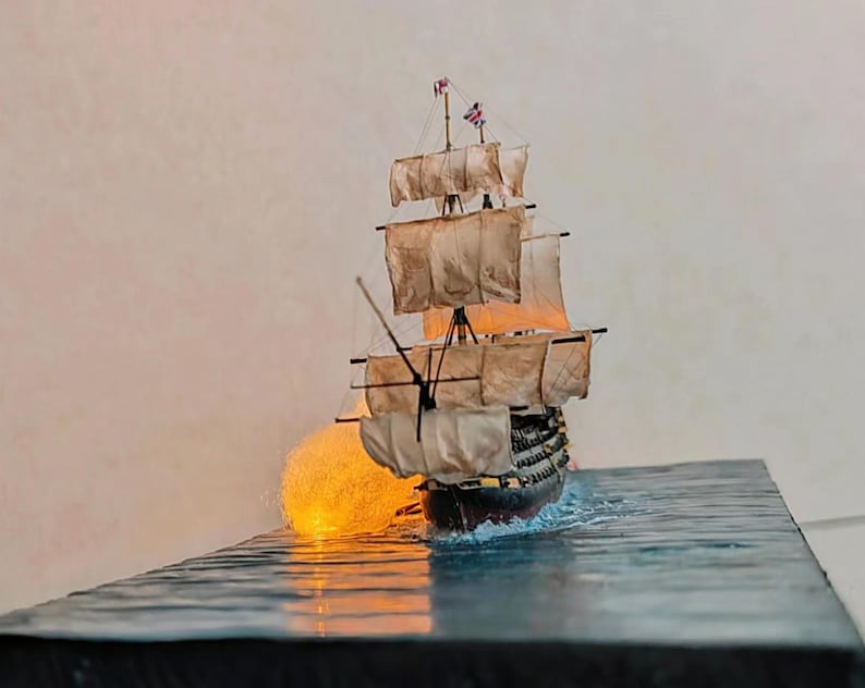 HMS Victory Diorama, Resin Tall Ship Model With Lighting, 1/700 Scale ...