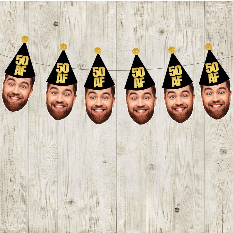 Custom Face Garland – Funny Birthday Banner With Photo Cutouts, Party ...