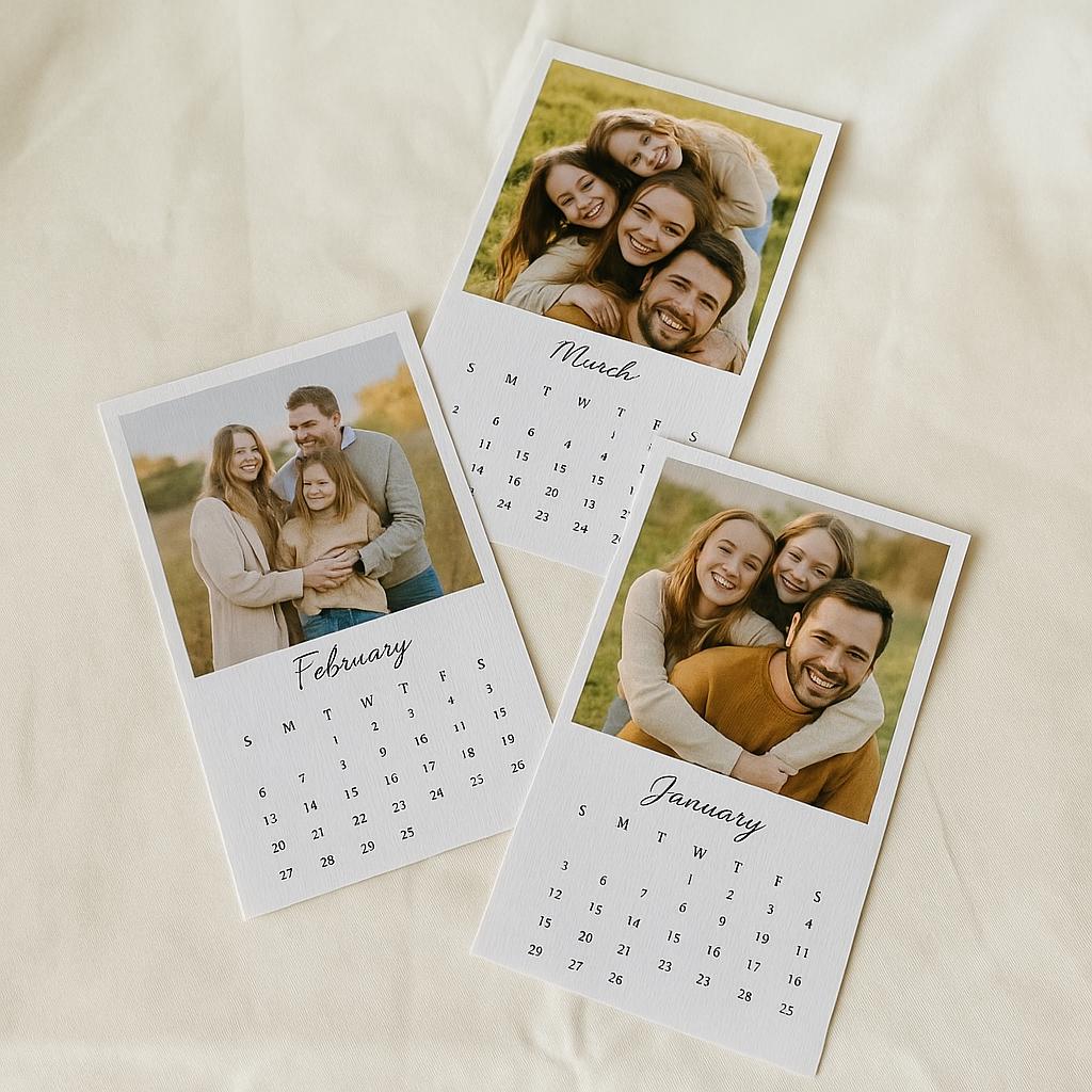 Custom Photo Desk Calendar With Wooden Stand – Personalized Gift - Etsy