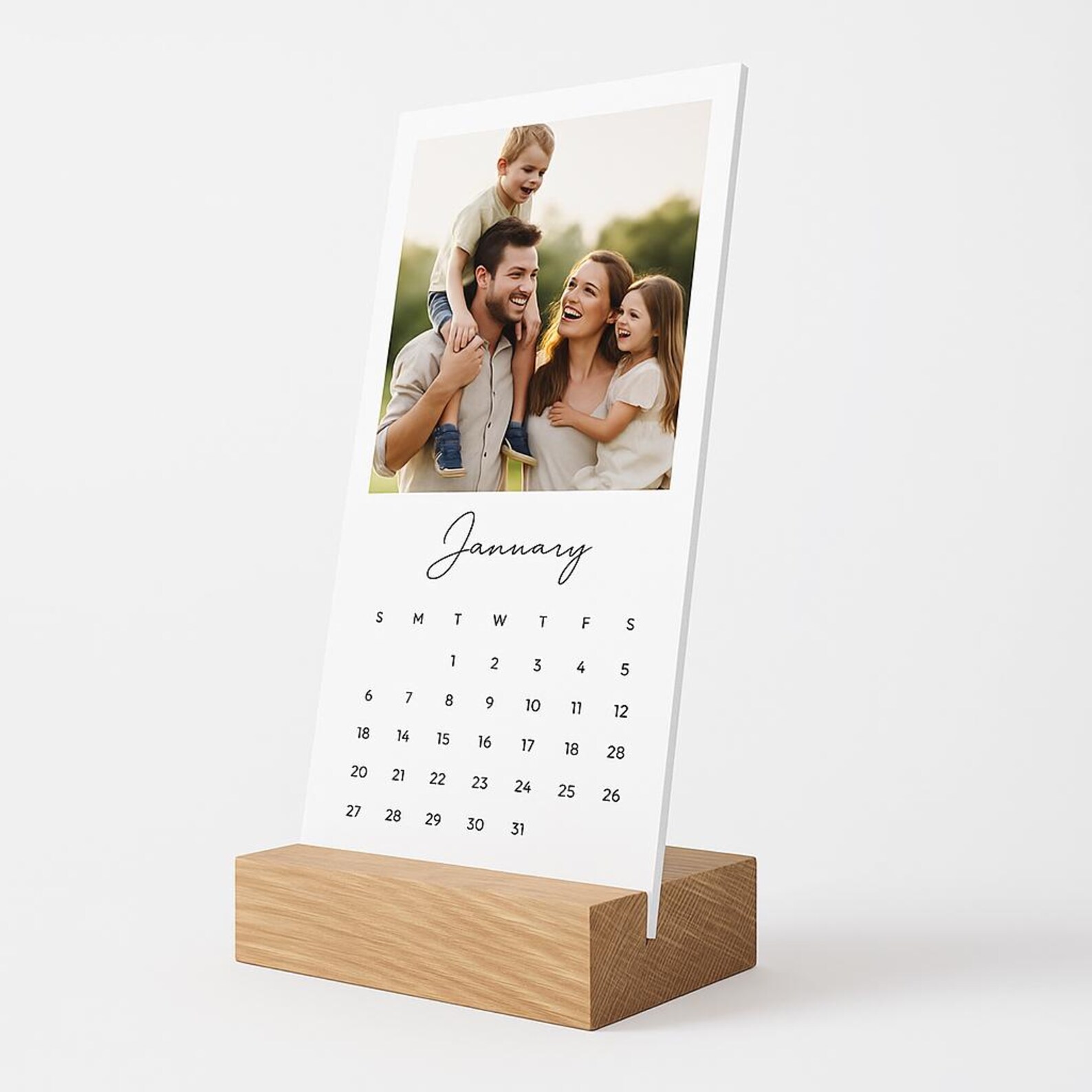 Custom Photo Desk Calendar With Wooden Stand – Personalized Gift - Etsy