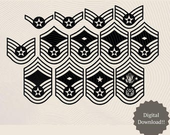 US Army Enlisted Rank SVG Bundle: Veteran Cricut, Laser Cut Files ...
