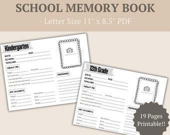 Memory Box Questionnaire L Printable Kids Interview Questions L PDF ...