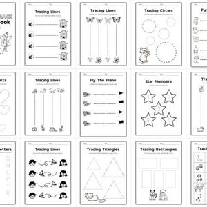 Kids Coloring and Tracing Activity Book Digital Downloads Editable ...