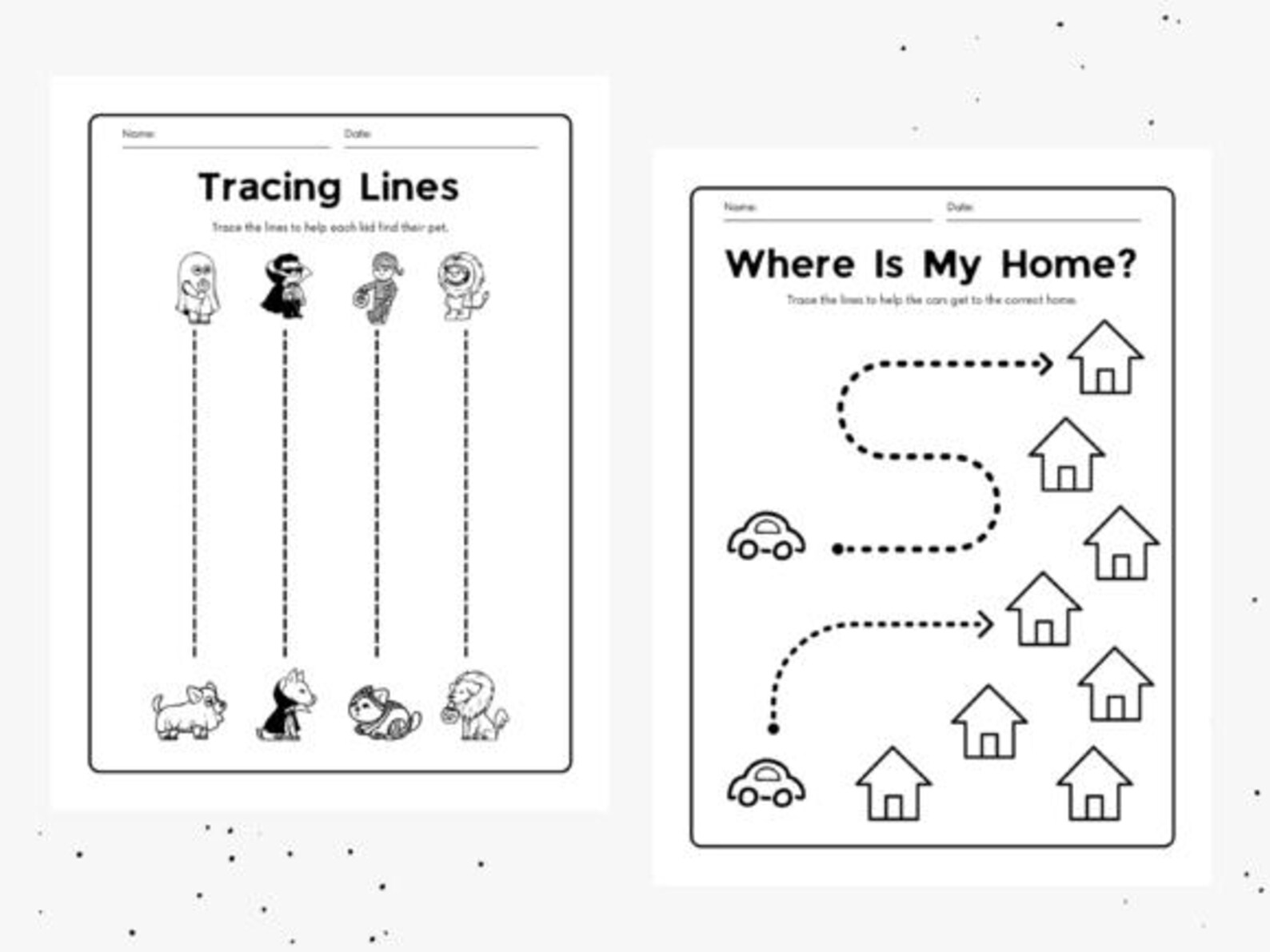 Kids Coloring and Tracing Activity Book Digital Downloads Editable ...