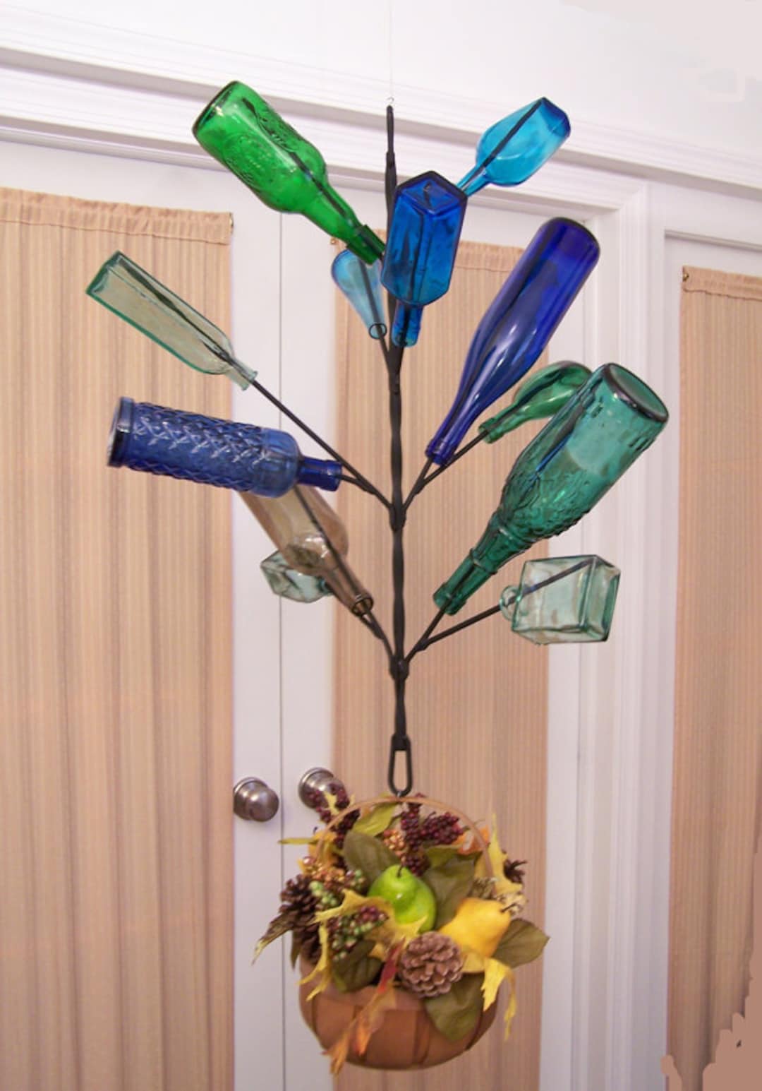 USA Made Hanging Wine BOTTLE TREE - Yard, Garden, or Porch - Holds 12 ...