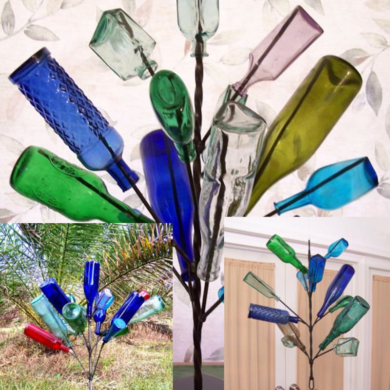 Wine Bottle Tree for Garden - Etsy