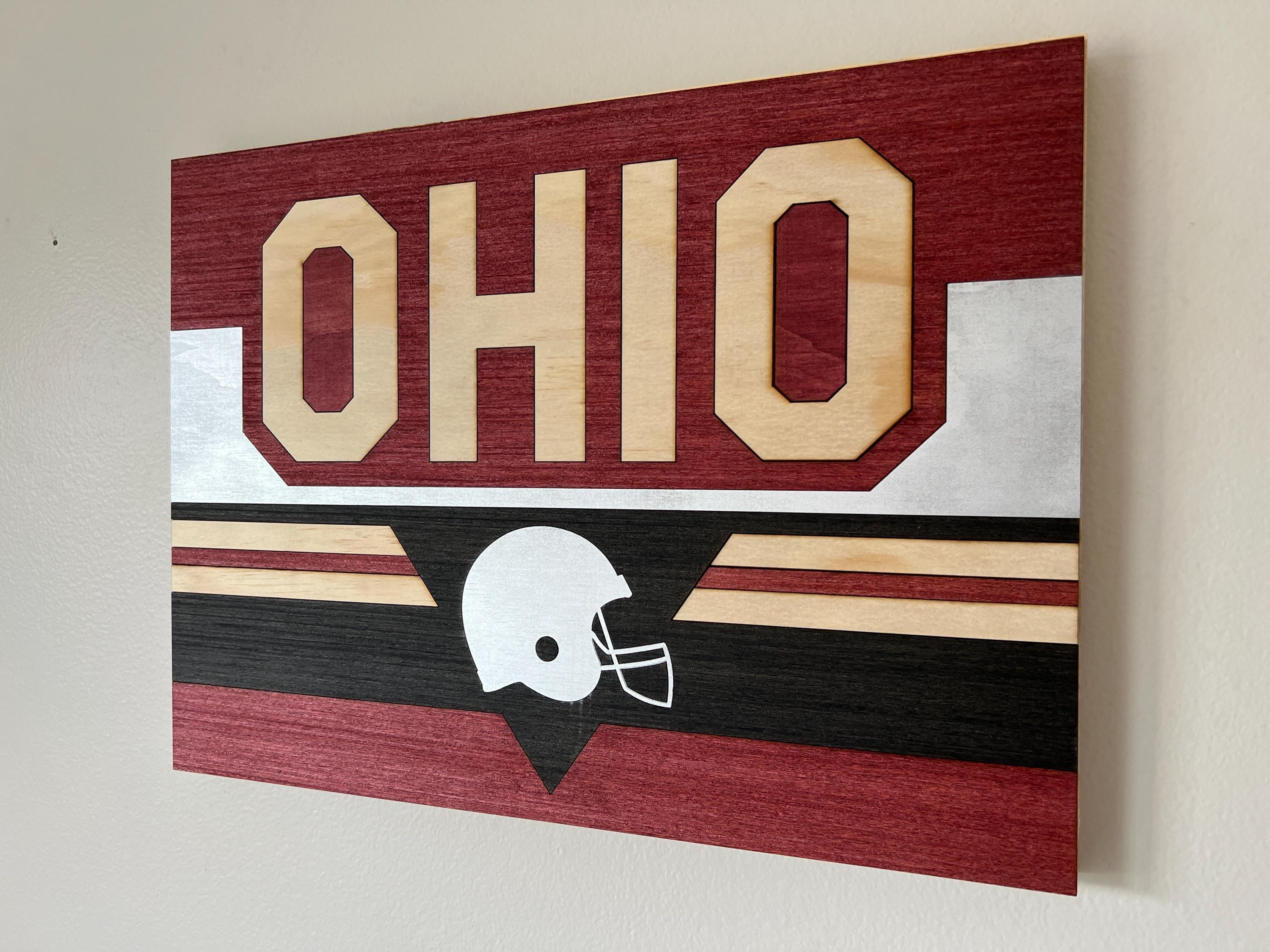 Ohio Wall Art - Home Decor, Retro Ohio Football Sign, Columbus Football ...