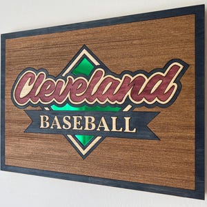 Cleveland Wall Art - Home Decor, Cleveland Baseball Sign, Cleveland ...