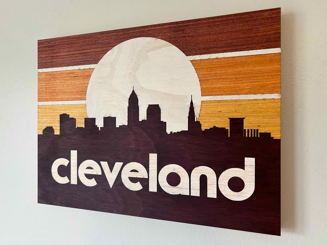 Cleveland Wall Art - Home Decor, Cleveland Sunset Sign, Cleveland ...