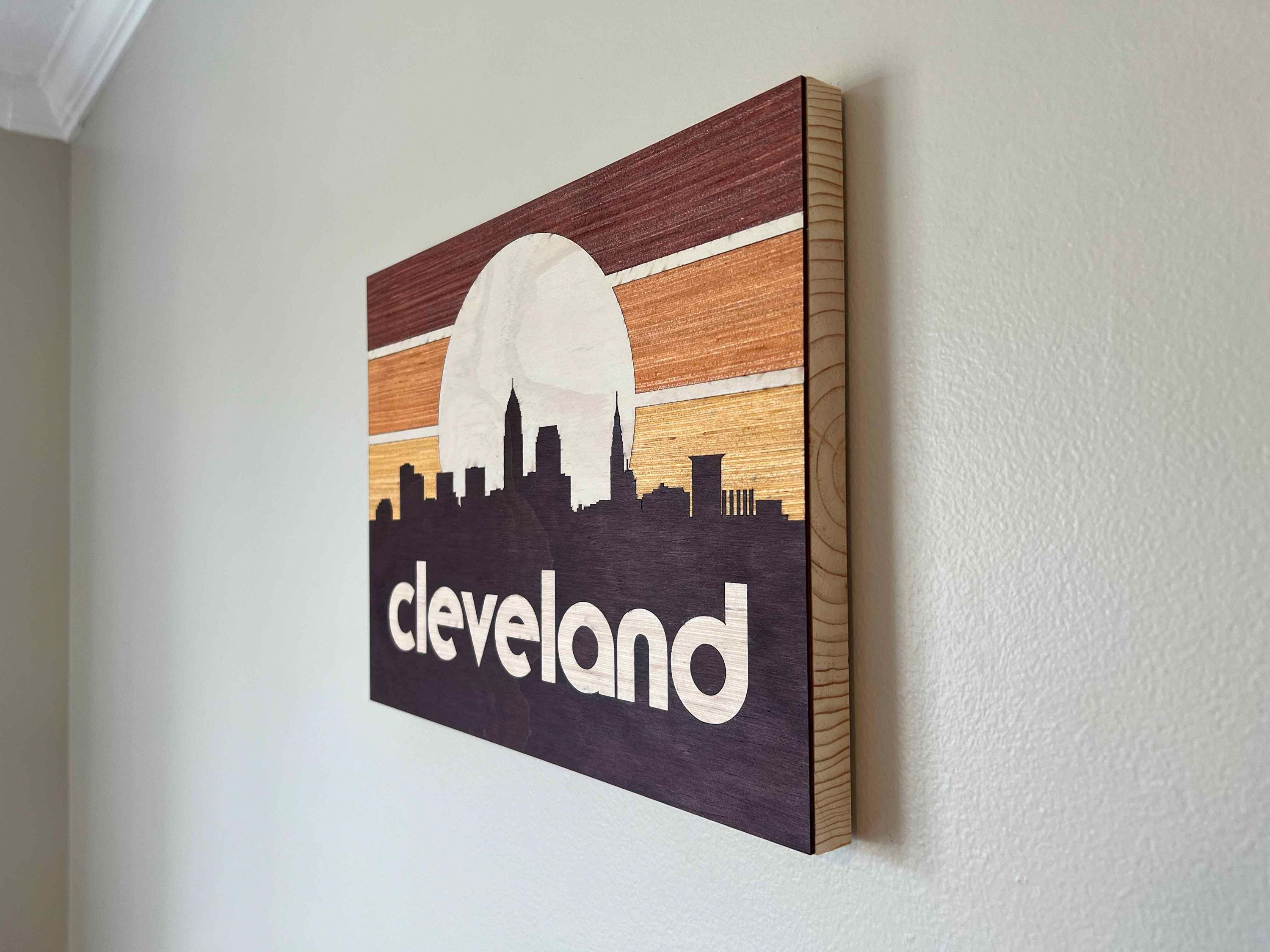 Cleveland Wall Art - Home Decor, Cleveland Sunset Sign, Cleveland ...