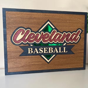 Cleveland Wall Art - Home Decor, Cleveland Baseball Sign, Cleveland ...
