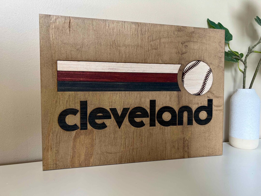 Cleveland Wall Art - Home Decor, Cleveland Baseball Sign, Cleveland ...