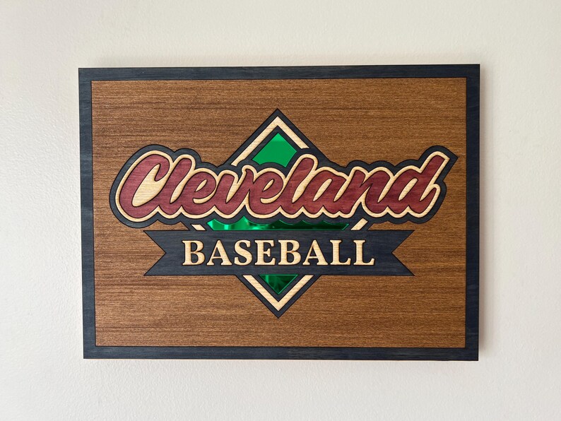 Cleveland Wall Art - Home Decor, Cleveland Baseball Sign, Cleveland ...