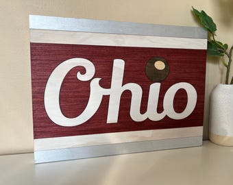Ohio Wall Art - Home Decor, Retro Ohio Football Sign, Columbus Football ...