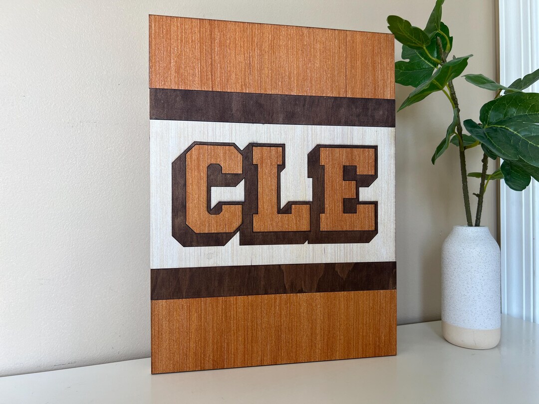 Cleveland Wall Art - Home Decor, CLE Block Sign, Cleveland Football ...