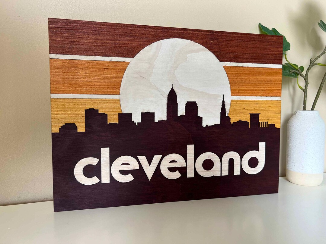 Cleveland Wall Art - Home Decor, Cleveland Sunset Sign, Cleveland ...