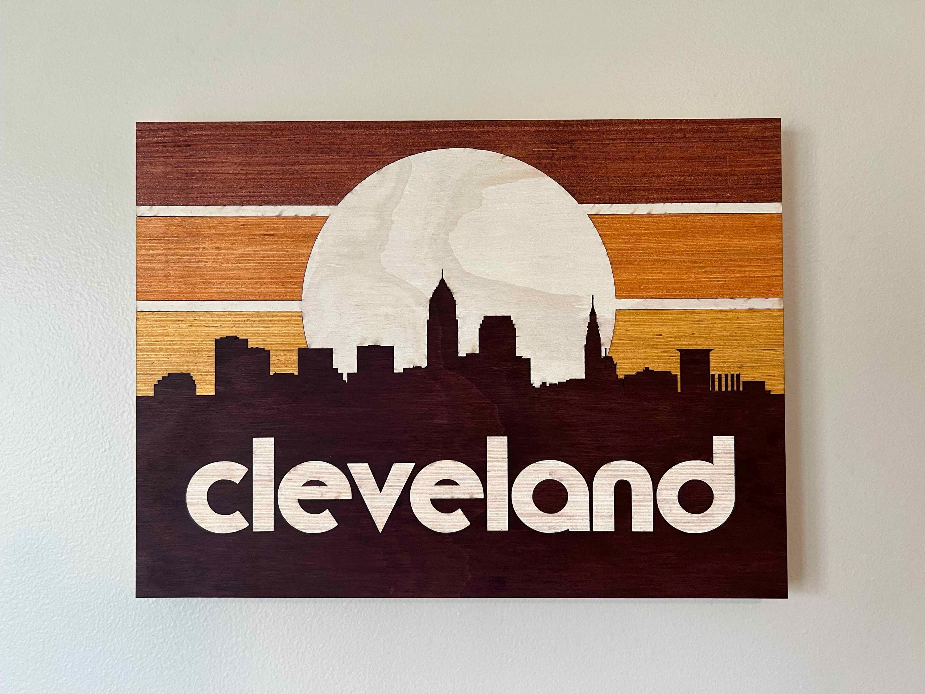 Cleveland Wall Art - Home Decor, Cleveland Sunset Sign, Cleveland ...