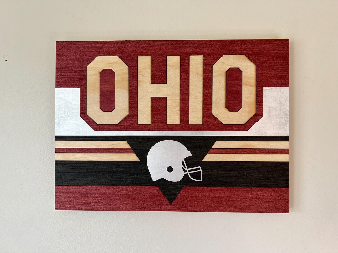 Ohio Wall Art - Home Decor, Retro Ohio Football Sign, Columbus Football ...