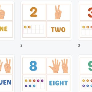 Number Cards, Preschool Counting Flash Cards, Counting 1-10, Homeschool ...