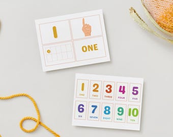 Number Cards, Preschool Counting Flash Cards, Counting 1-10, Homeschool ...