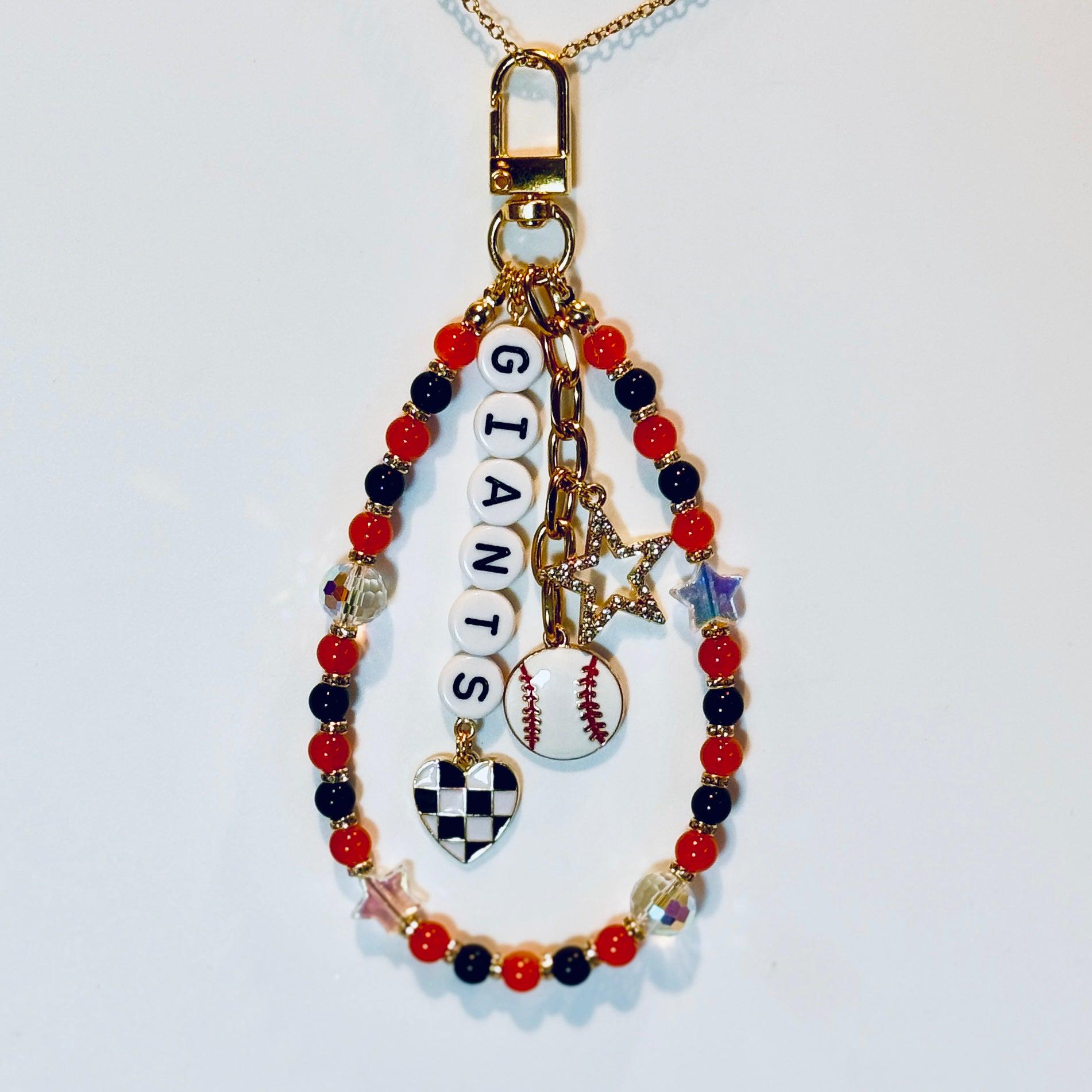 Dodgers Bag Charm, Beaded Keychain for Baseball Fans, Gift for Her ...