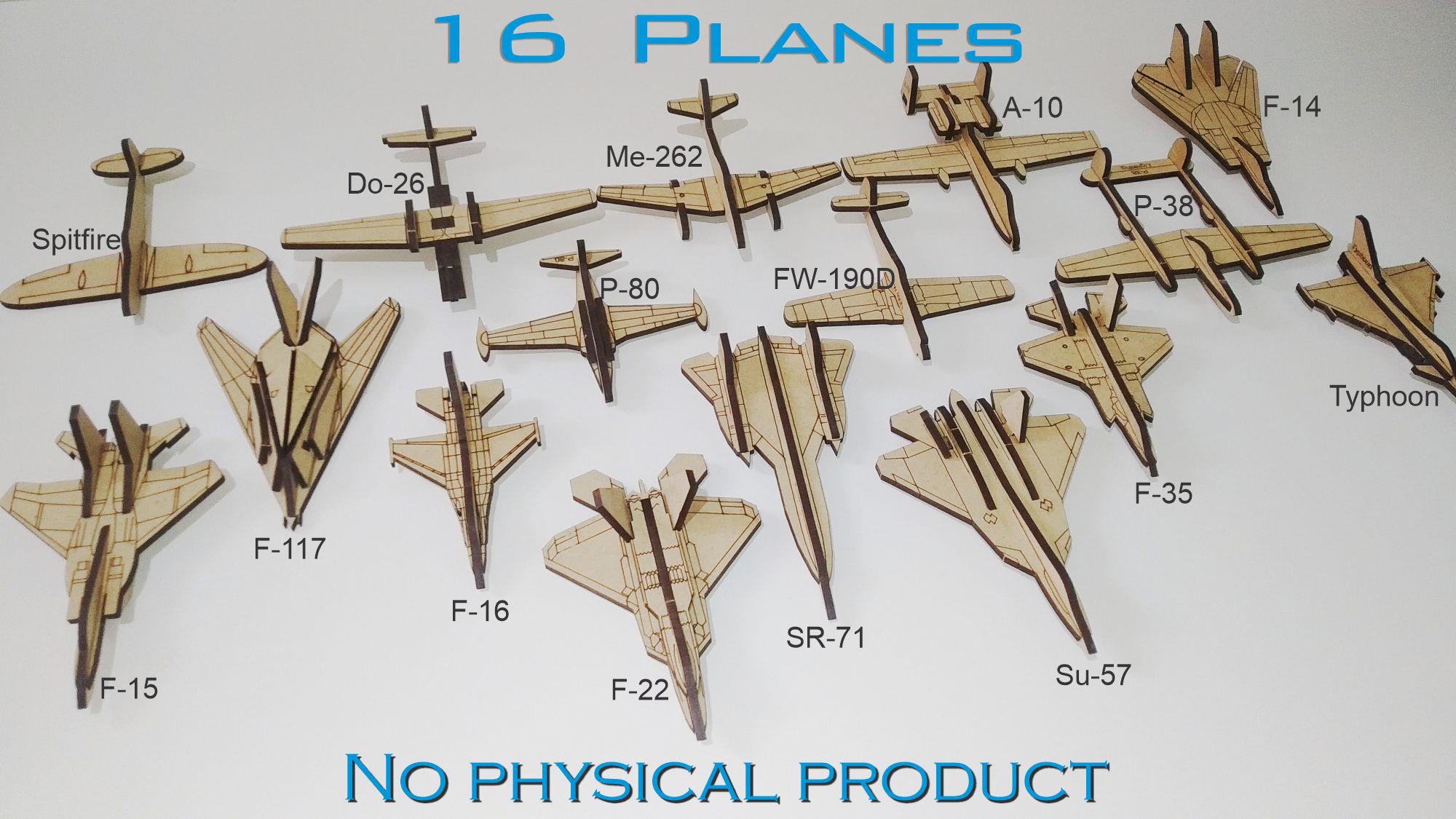 Mini Airplane Laser Cut Files: 16 Jet Toy Models for Kids(digital ...