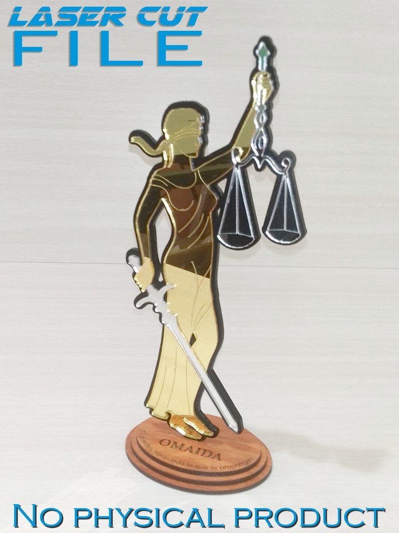Laser Cut Lady Justice Ornament: MDF & Acrylic (digital File) - Etsy