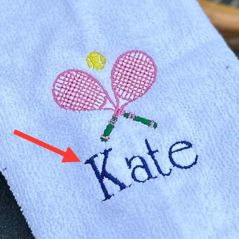 Tennis Sweat Towel Customized With Name Below Crossed Rackets - Etsy
