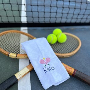 Tennis Sweat Towel Customized With Name Below Crossed Rackets - Etsy