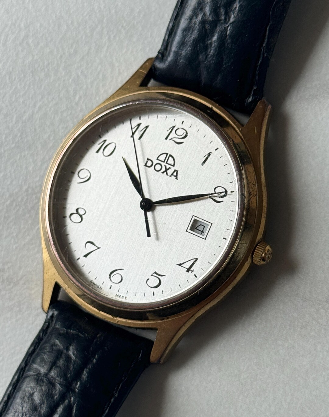 Authentic Vintage 1980'S DOXA Luxury Swiss Men / Gold Plated Quartz ...