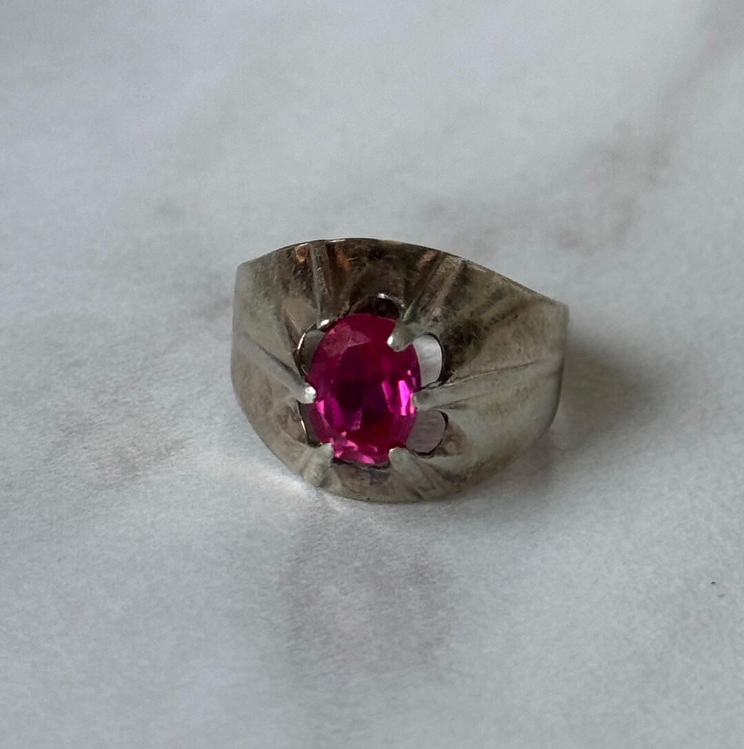 Vintage Russian Soviet Sterling Silver 875 / Ring Ruby USSR / Women's ...