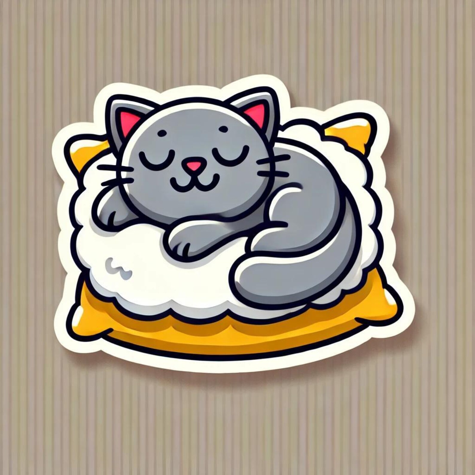 Sleeping Cat Sticker - Etsy
