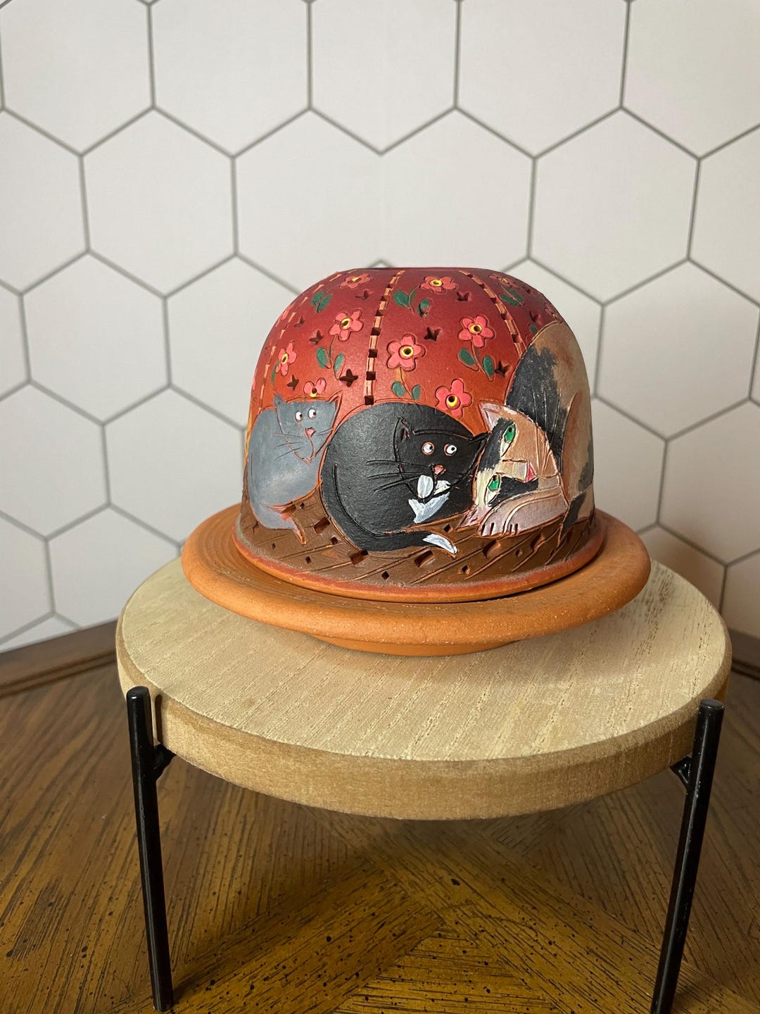 Cat, Starlight, Pottery, Fairy Lamp, 1990s - Etsy