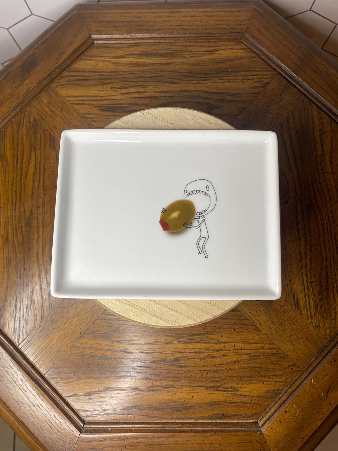 CB2 Oliver Appetizer Plate: Jana Kinsman Cartoon Olive Design - Etsy