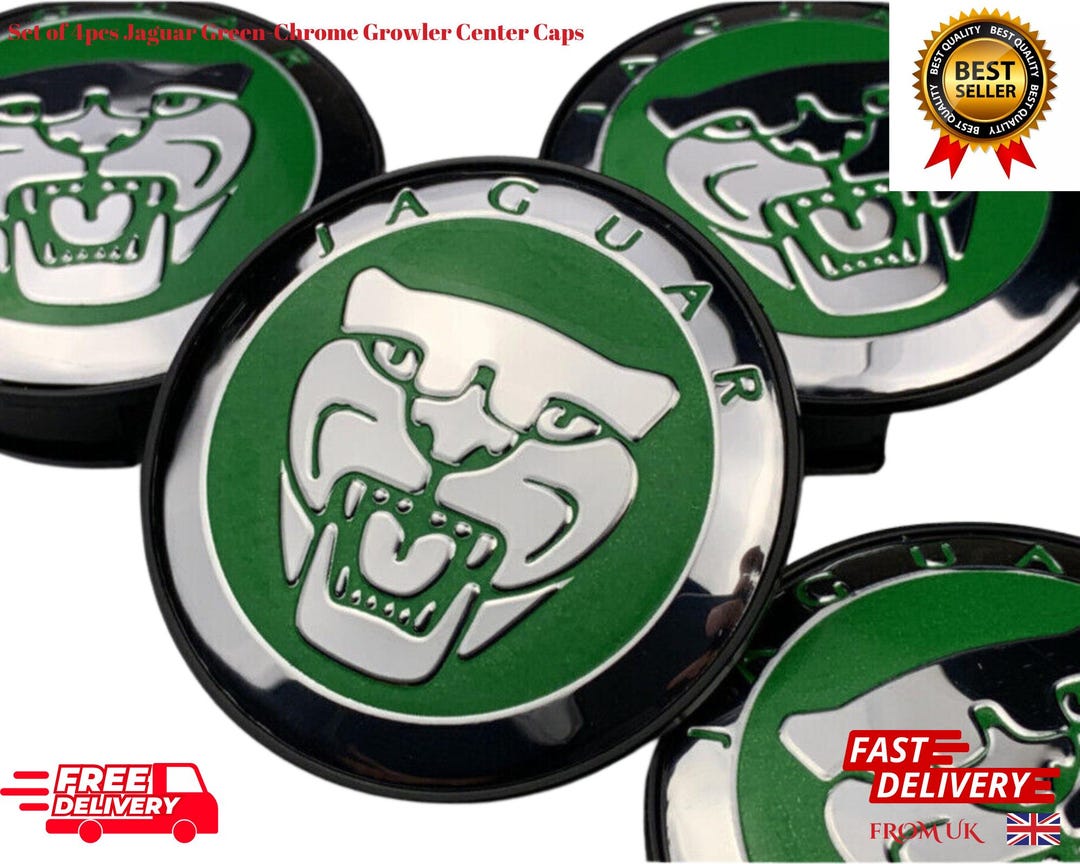 Set of 4 Jaguar 59mm Wheel Centre Hub Caps Rim Hub Badges Emblems Alloy ...