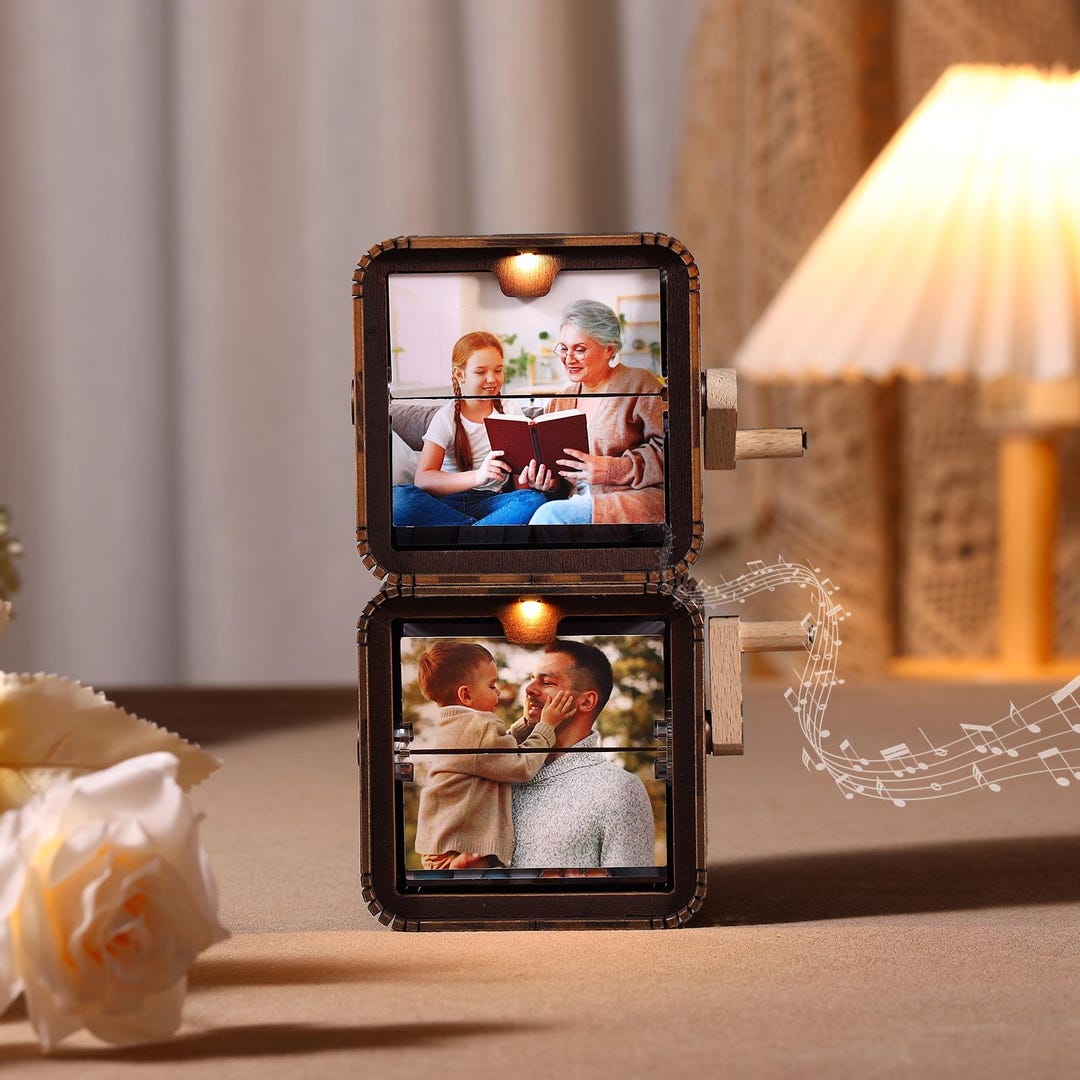 Personalized Photo Music Flipbook Box,custom Crank Photobox Picture Box ...