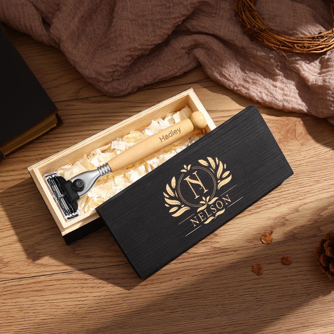 Fathers Day Personalized Razor With Wood Handle.groomsmen Gifts ...