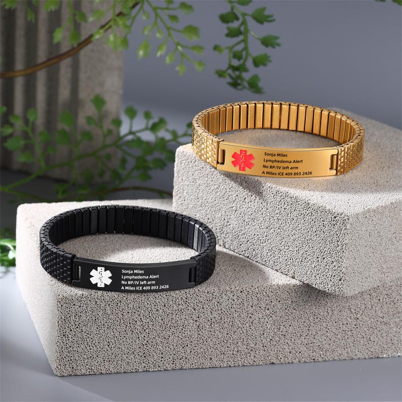 Personalized Medical Alert Bracelet for Men, Including Medical ...