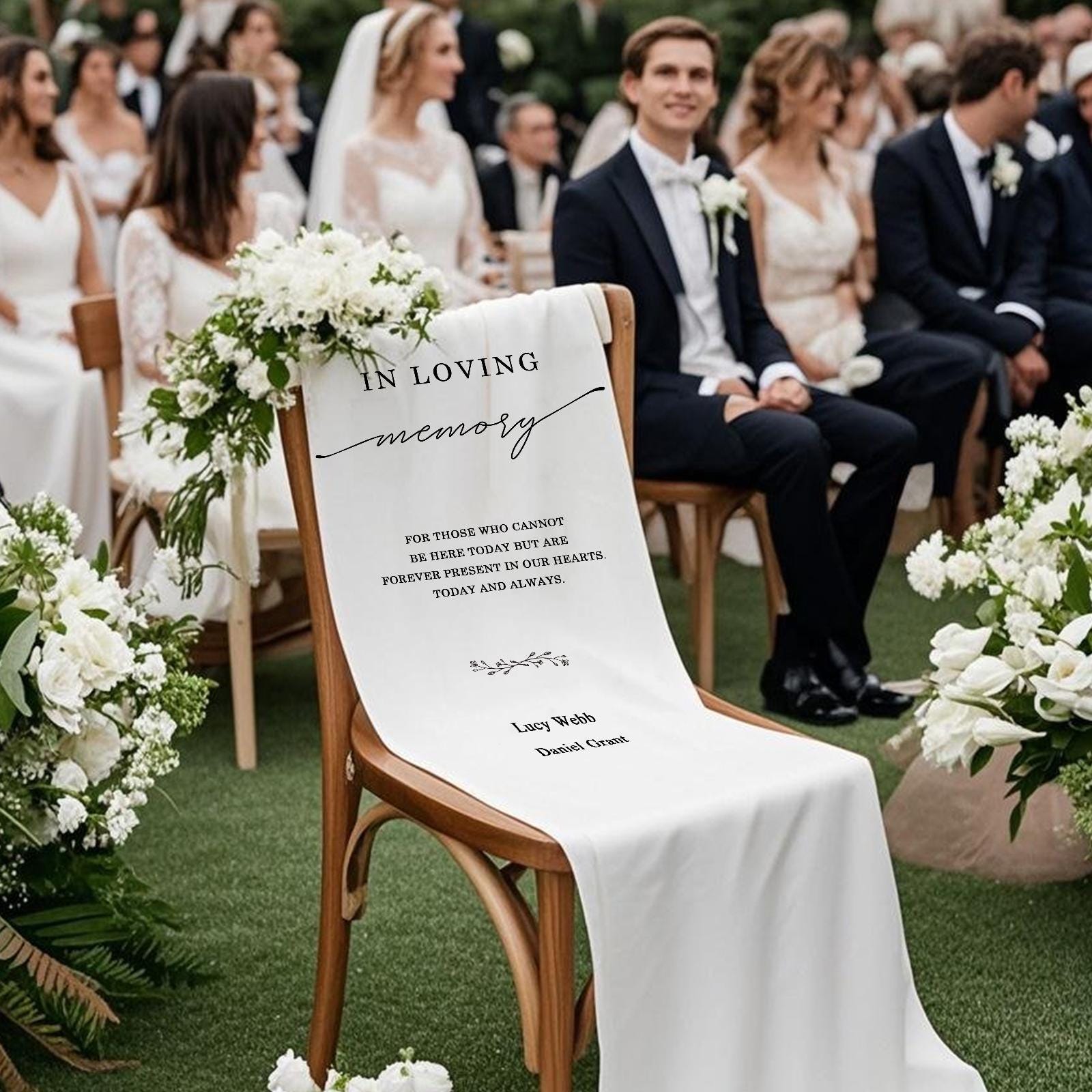 In Loving Memory Wedding Chair Sign, Wedding Memorial Banner – Linen ...